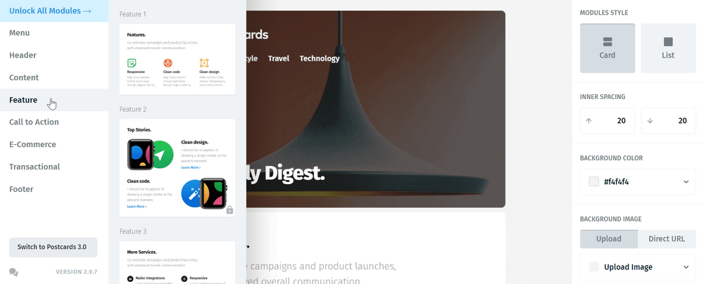 Designmodo Postcards — AI інструмент для створення дизайну електронних листів