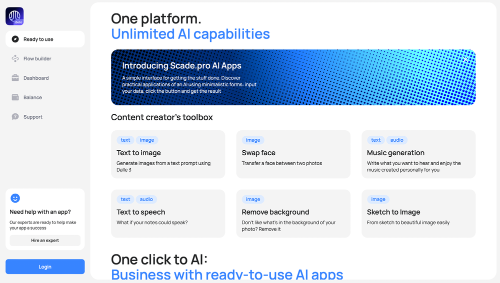 Scade Pro — комплексна AI платформа для розв’язання різного типу бізнес ...