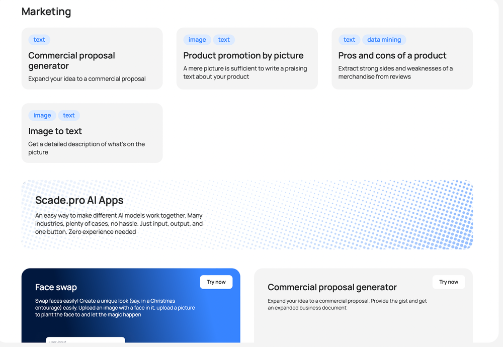 Scade Pro — комплексна AI платформа для розв’язання різного типу бізнес ...