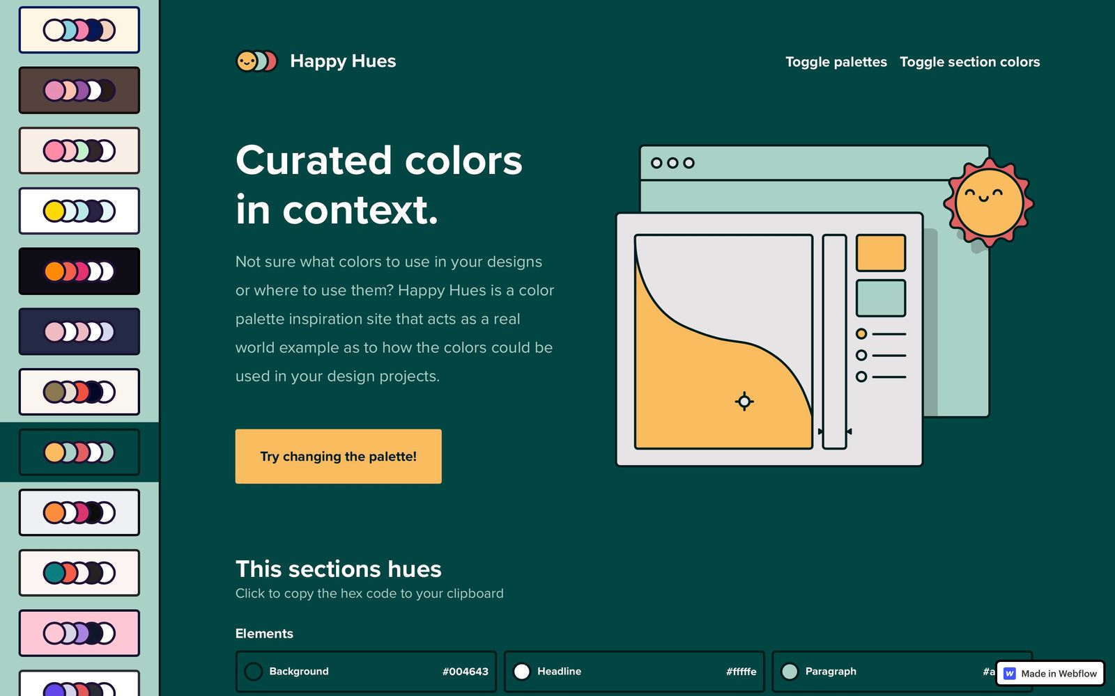 Happy Hues — готовые цветовые палитры