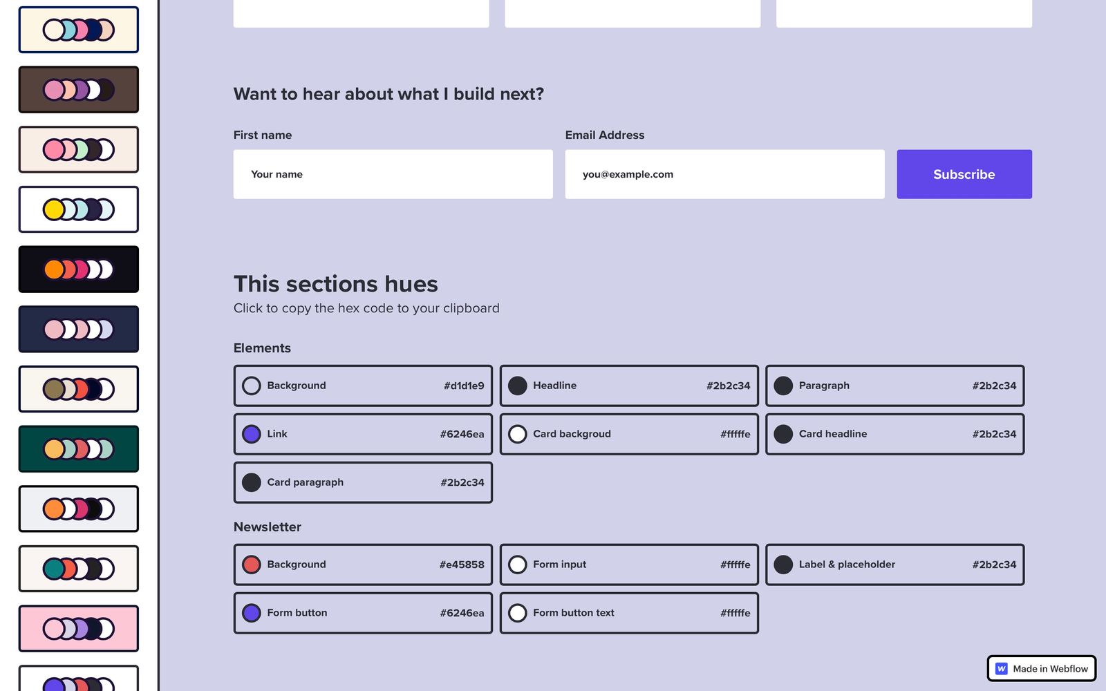 Happy Hues — готовые цветовые палитры
