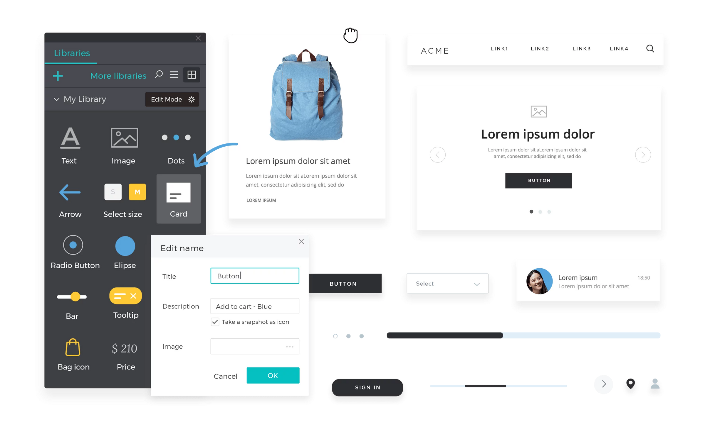 Justinmind - приложение для создания интерактивных прототипов