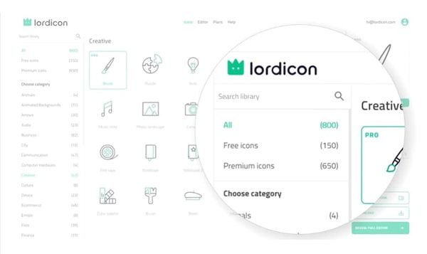 Lordicon — инновационная библиотека анимированных иконок.