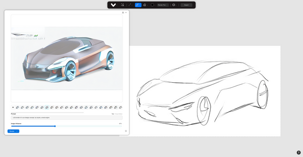 AI Vizcom — як перетворити малюнок у цифрову візуалізацію. Sketch-to-Render.