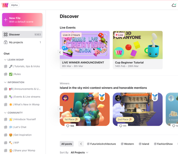 Womp — інтерактивна платформа для створення 3D-моделей та анімацій