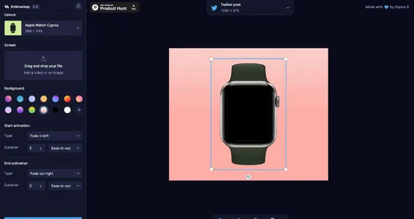 Animockup – інструмент для створення анімованих мокапів