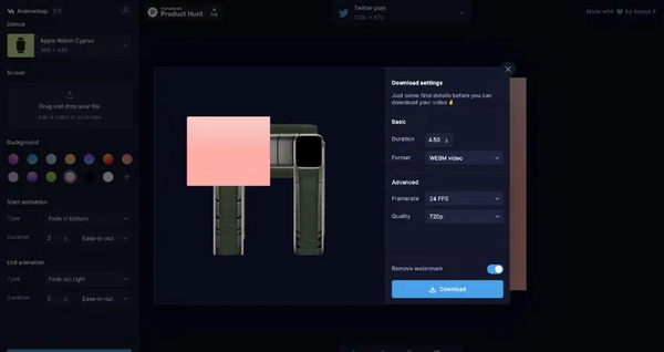 Animockup – інструмент для створення анімованих мокапів