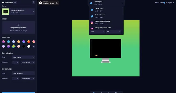 Animockup – інструмент для створення анімованих мокапів