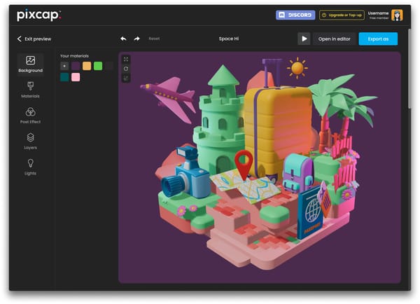 PixCap — графічний редактор на основі 3D-елементів і AI